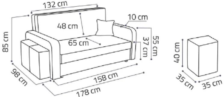 Pohovka Viva Home III mango