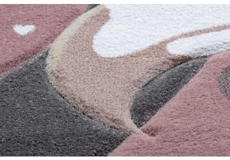 koberec PETIT PLAMEŇÁCI, SRDCE, růžový velikost 160x220 cm | krásné koberce cz