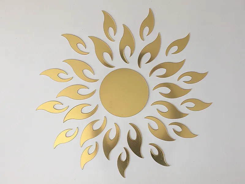 Nalepte.cz Zlaté zrcadlové slunce 42 x 42 cm