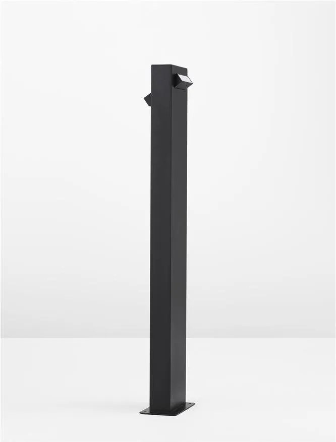 NV 9020924 Venkovní sloupkové svítidlo ZELDA černý hliník a akrylový difuzor proti oslnění LED 9W 3000K 100-240V IP65 - NOVA LUCE