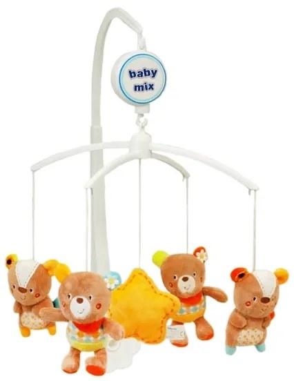 BABY MIX | Nezařazeno | Kolotoč nad postýlku Baby Mix medvídci s kytičkou na oušku | Multicolor |