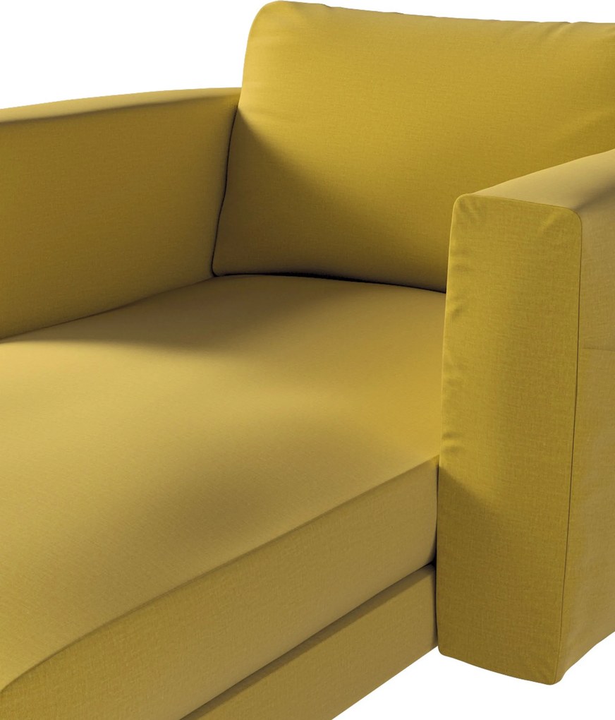 Potah na IKEA Norsborg šezlong s loketními opěrkami barva žlutá látka sametová