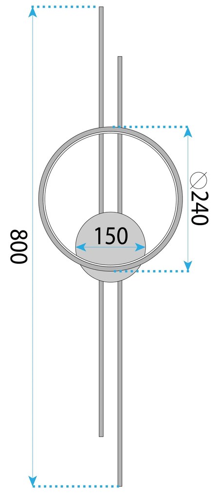 Toolight Toolight, LED nástěnné svítidlo 10W, 4000K, 500lm, APP1781-W, zlatá matná, OSW-06352