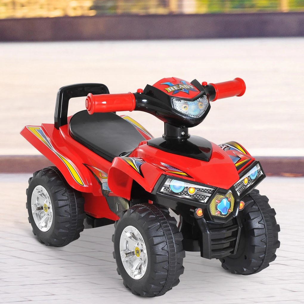 HOMCOM Dětský čtyřkolový elektrický auto-motorek bez pedálů s hudbou a světly 60x38x42cm