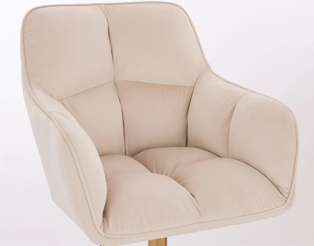 LuxuryForm DESIGN Otočné křeslo AMALFI VELUR na stříbrném kříži - krémové