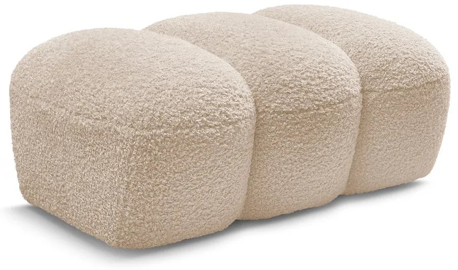 Béžová podnožka z textilie bouclé Hippolyte – Bobochic Paris