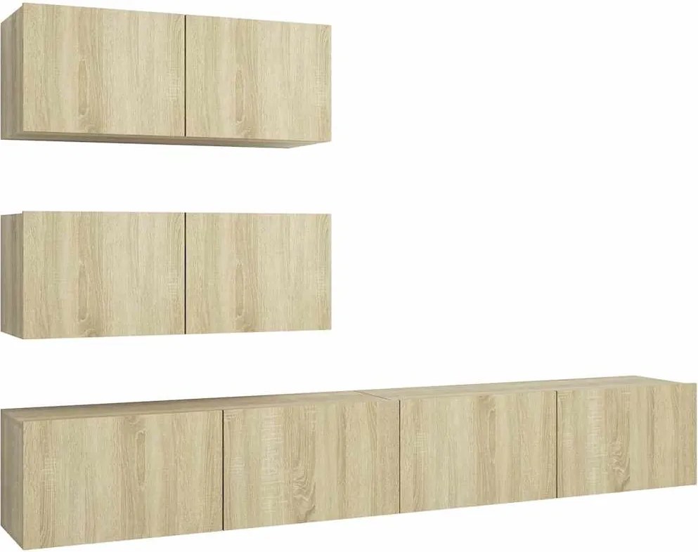 4dílný set TV skříněk dub sonoma kompozitní dřevo 3079026