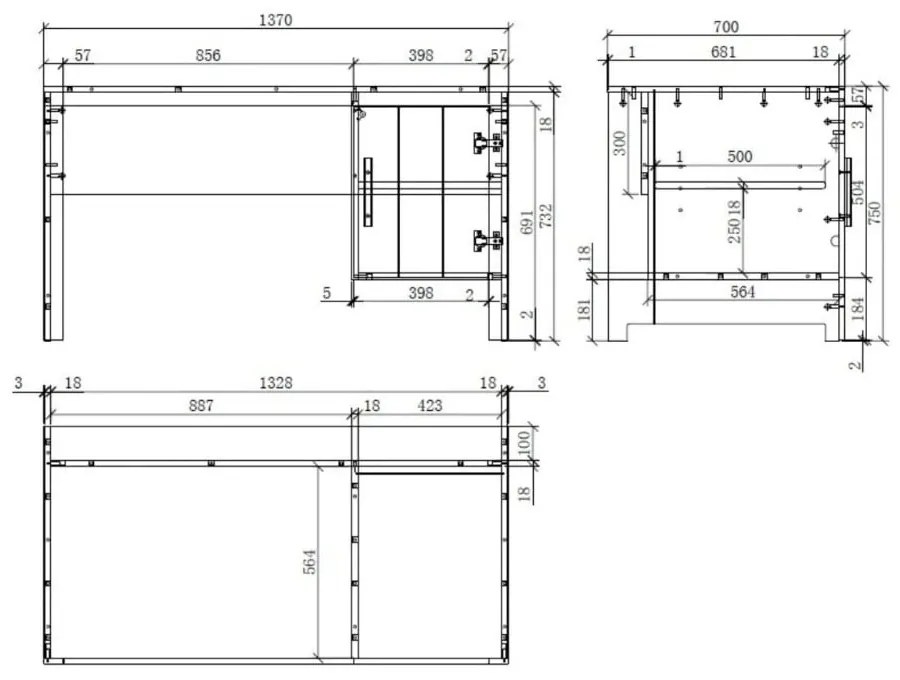 Bílý dětský pracovní stůl Vipack Erik