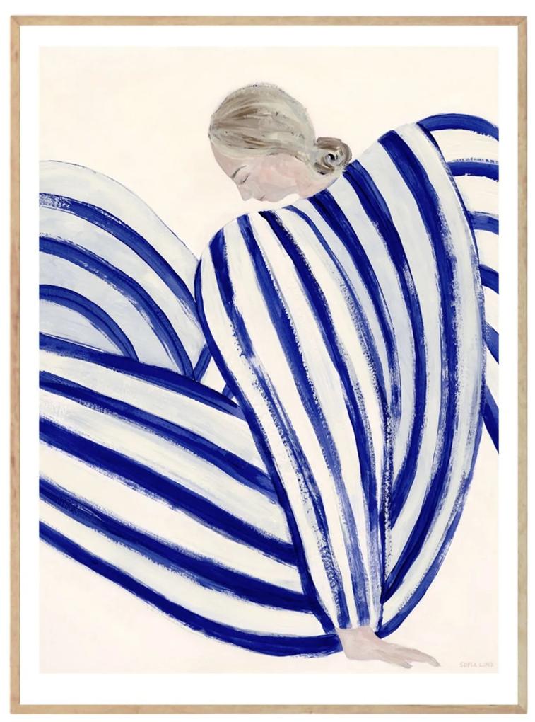 THE POSTER CLUB Autorský plakát Blue Stripe At Concorde by Sofia Lind 30x40 cm, modrá barva, papír