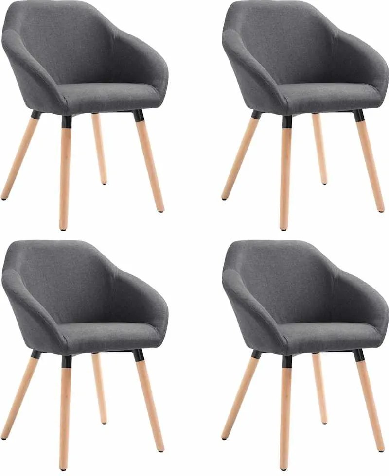 Jídelní židle 4 ks tmavě šedé textil 278408