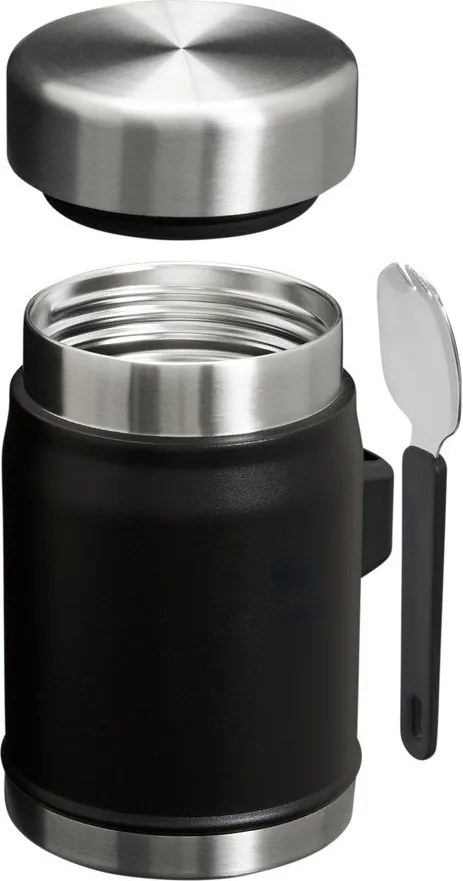 Matně černá termoska na jídlo z nerezové oceli 400 ml Legendary Food Jar + Spork Black 2.0 – Stanley