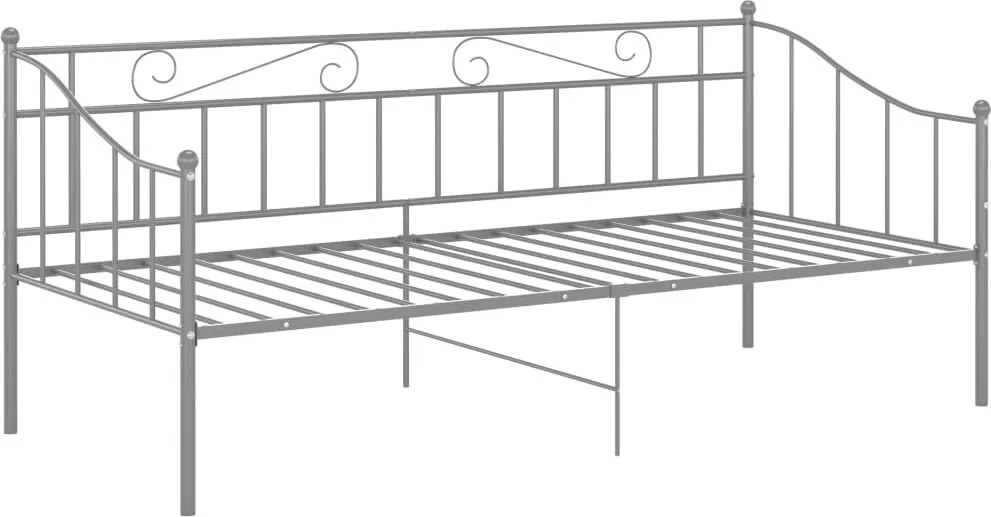 vidaXL Rám postele/pohovky kovový 90 x 200 cm [324773] Barva: Šedá