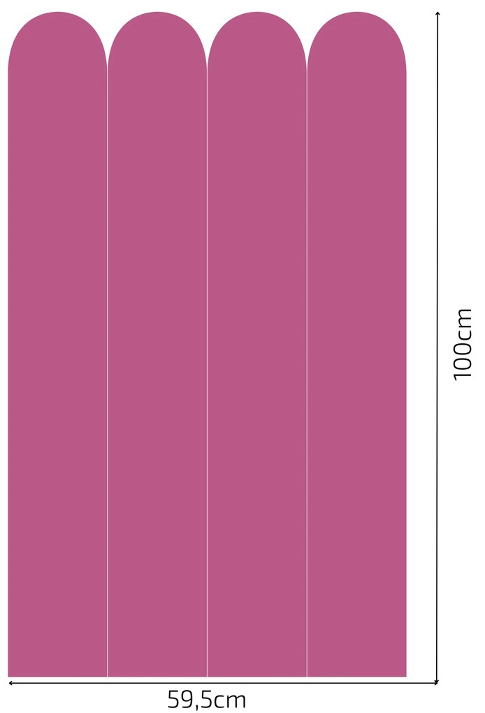 PIPPER. Textilní samolepící tapeta - Oblouk -Bonbónově růžová barva Barva: Bledá, Velikost: 100cm