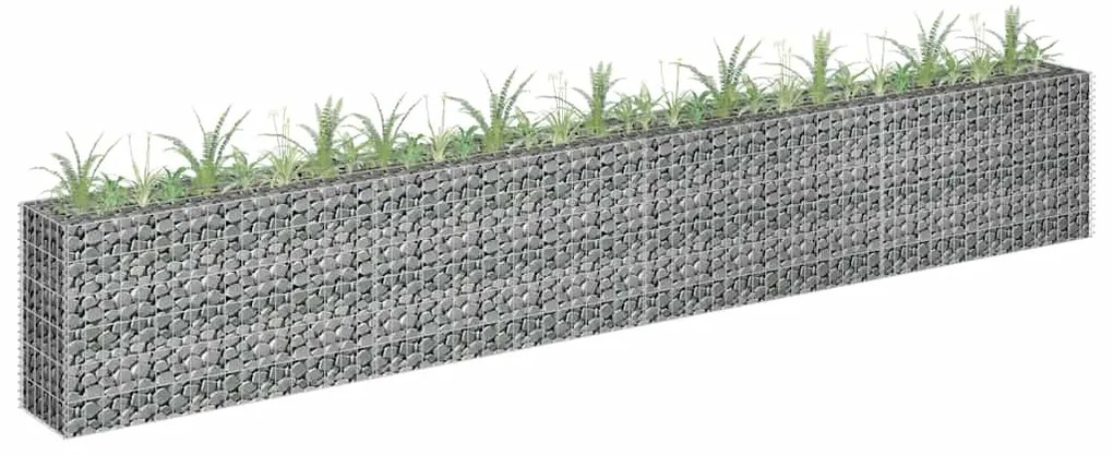 Gabionový vyvýšený záhon pozinkovaná ocel 360 x 30 x 60 cm 145642
