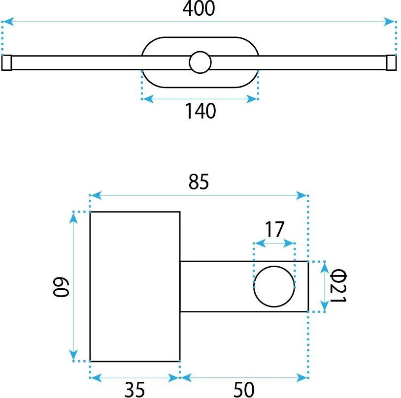Toolight Toolight, LED nástěnné svítidlo 40cm, 13W, 4000K, 1000lm, APP1895-1W, měděná matná, OSW-66050