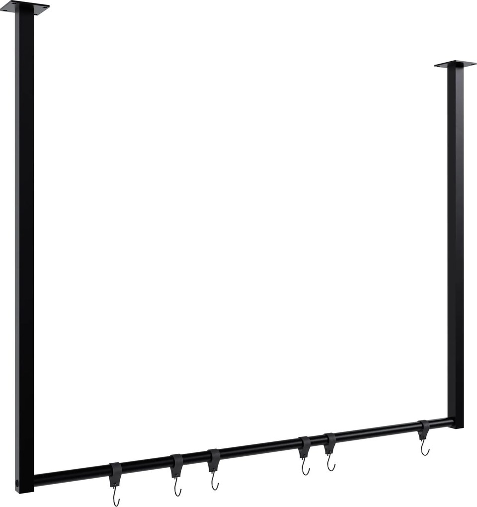 Šatní tyč Fenton 100x80 cm Sada 6 ks – černá