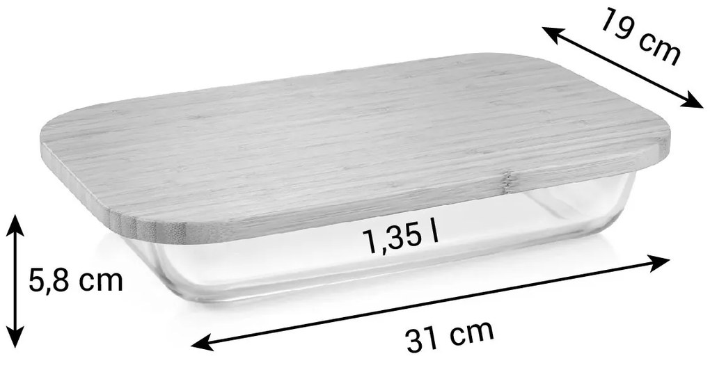 TESCOMA Skleněná zapékací mísa s poklopem ONLINE 31 x 19 cm