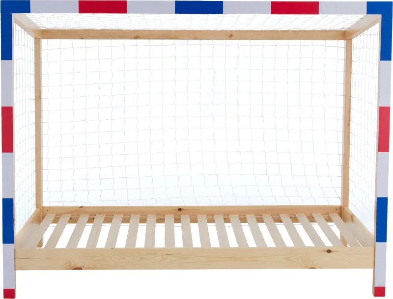 Montessori postel 90x200, přírodní/bílá/modrá/červená, FUTAL Kondela 0000396833