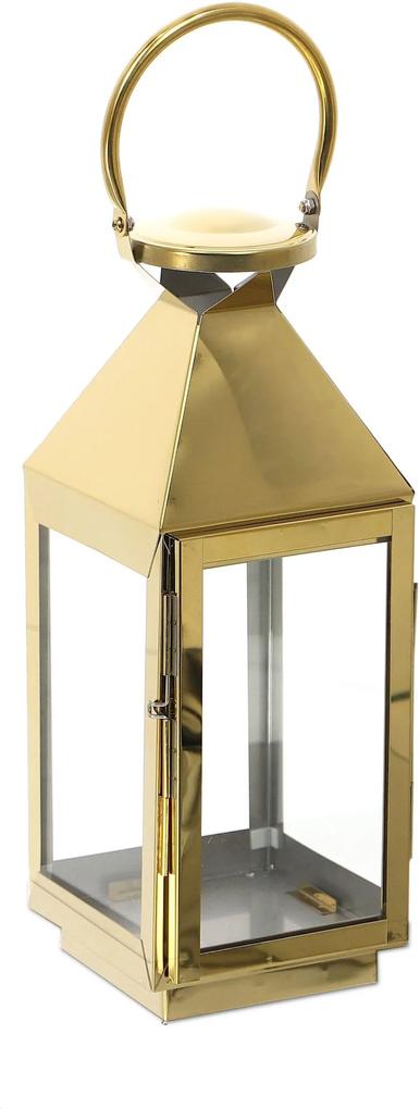 Plechový lucerna - zlatý (40x15 cm)  moderní stylu