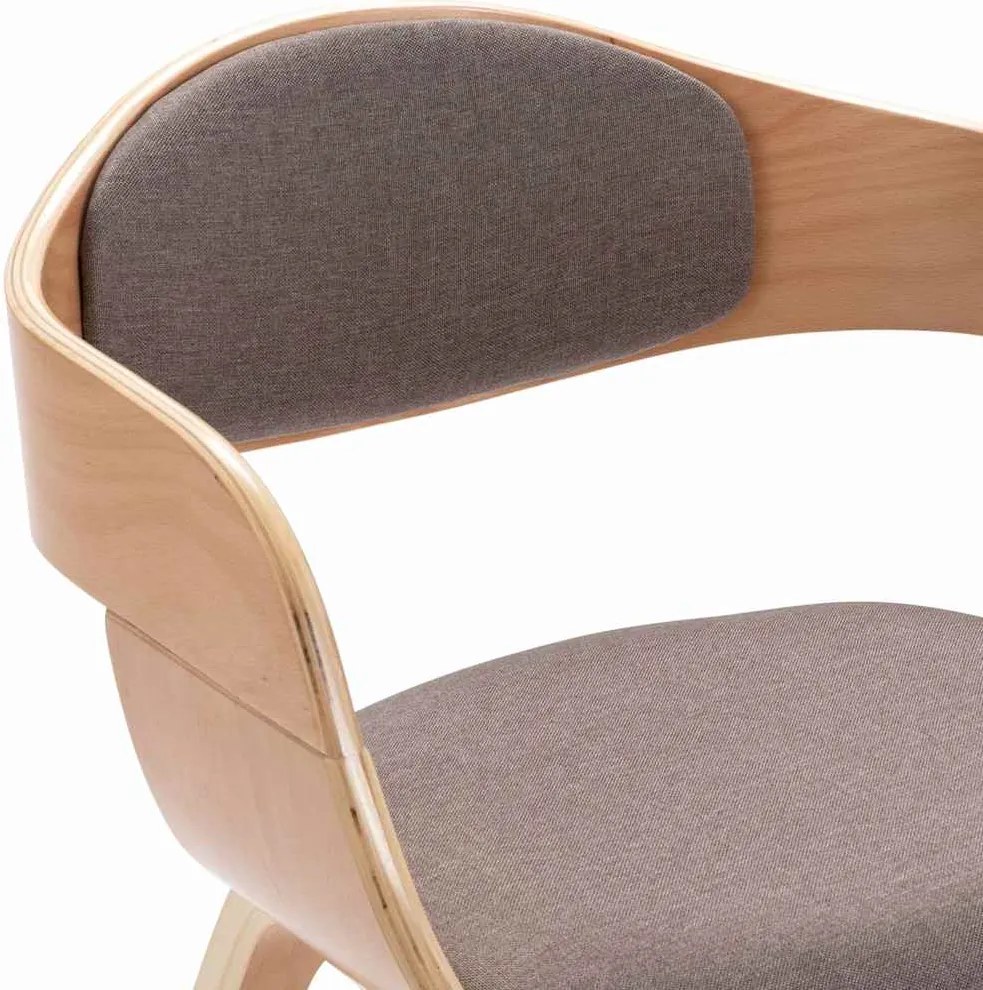Jídelní židle 2 ks ohýbané dřevo a taupe textil 287390