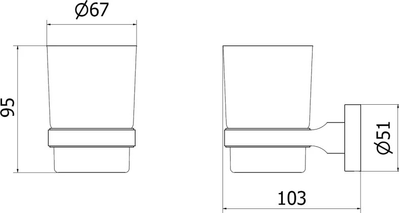 Mexen Remo, sklenice na zubní kartáček, grafitová, 7050738-66