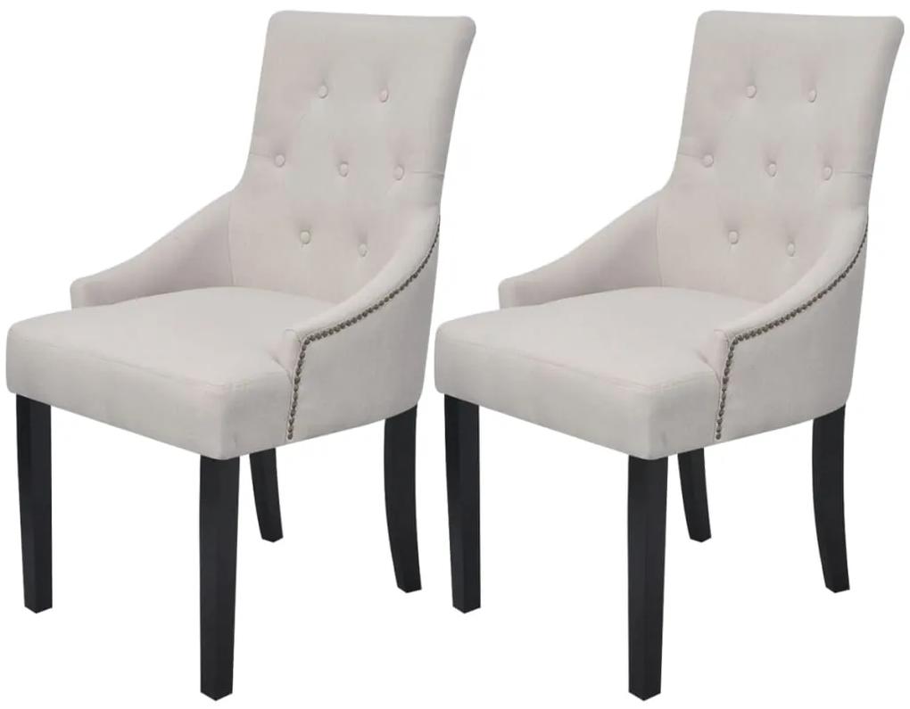 Jídelní židle 2 ks krémově šedé textil - Default Title