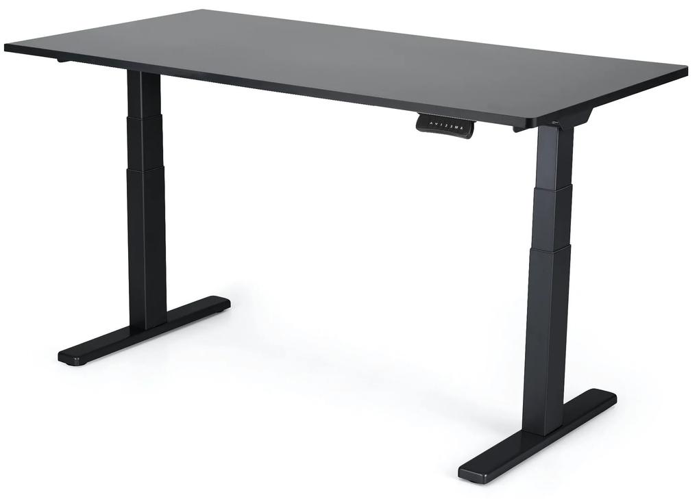 Výškově nastavitelný stůl Liftor 3segmentové nohy premium černé,   deska 1600 x 800 x 25 mm černá