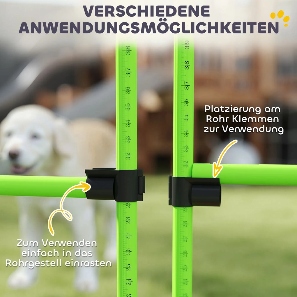 PawHut Agility set pro psy 4dílné výškově nastavitelné agility vybavení se 4 překážkami Přepravní taška 99 x 65 x 94 cm zelená