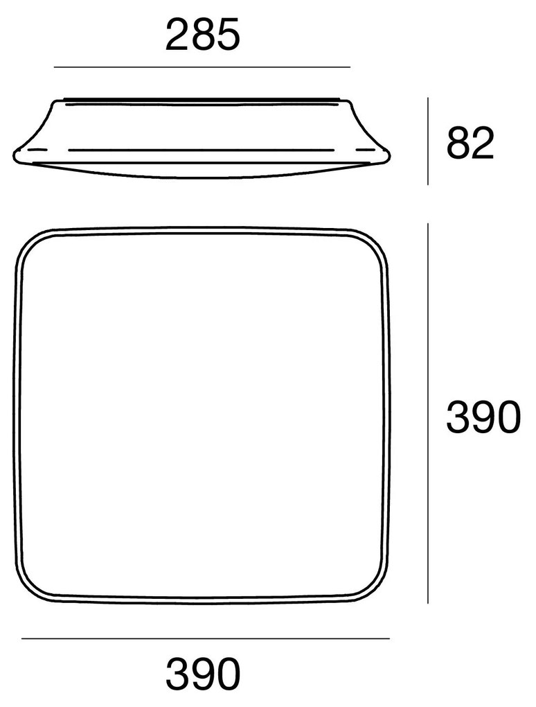 Linea Light MyWhite_Q, čtvercové venkovní svítidlo z bílého polyethylenu, 16W LED 3000K, 39x39cm, IP65