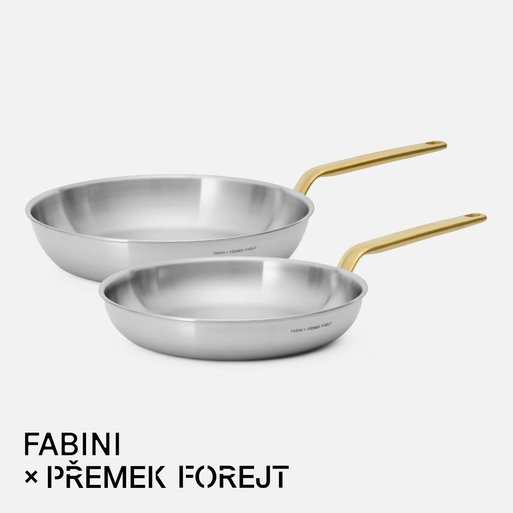 Fabini Sada pánví FABINI & Forejt, ø 26 cm + ø 30 cm, 2 díly - Nerezové beznýtové pánve z vícevrstvé nerezové oceli