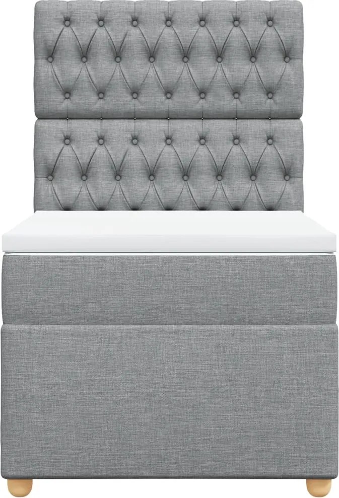 Box spring postel s matrací světle šedá 90x190 cm textil 3293442
