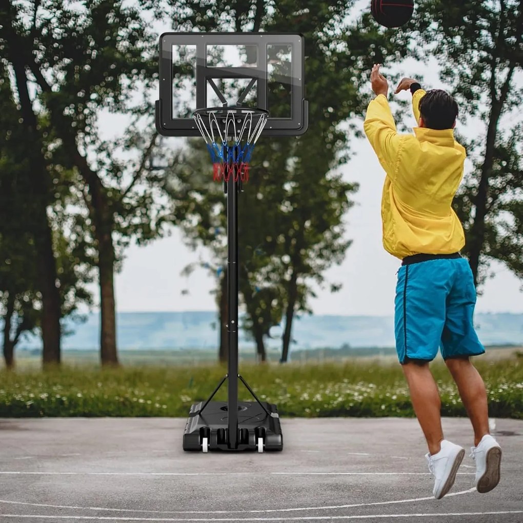 Costway Nastavitelný basketbalový koš 245–305 cm, černý