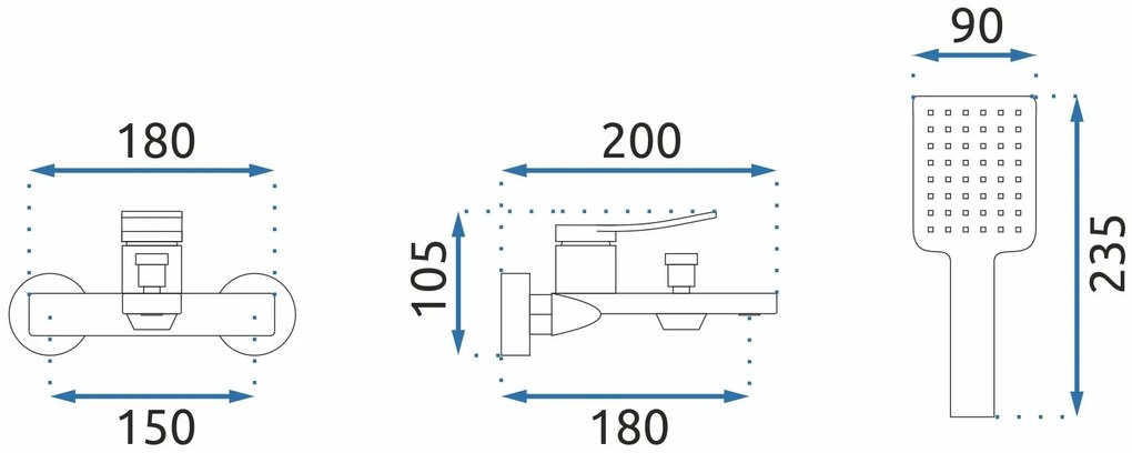 Nástěnná vanová baterie REA SOUL zlatá