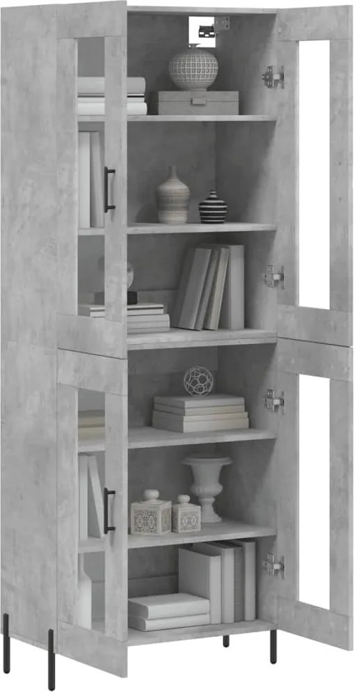 Skříň highboard betonově šedá 69,5x34x180 cm kompozitní dřevo 3198285