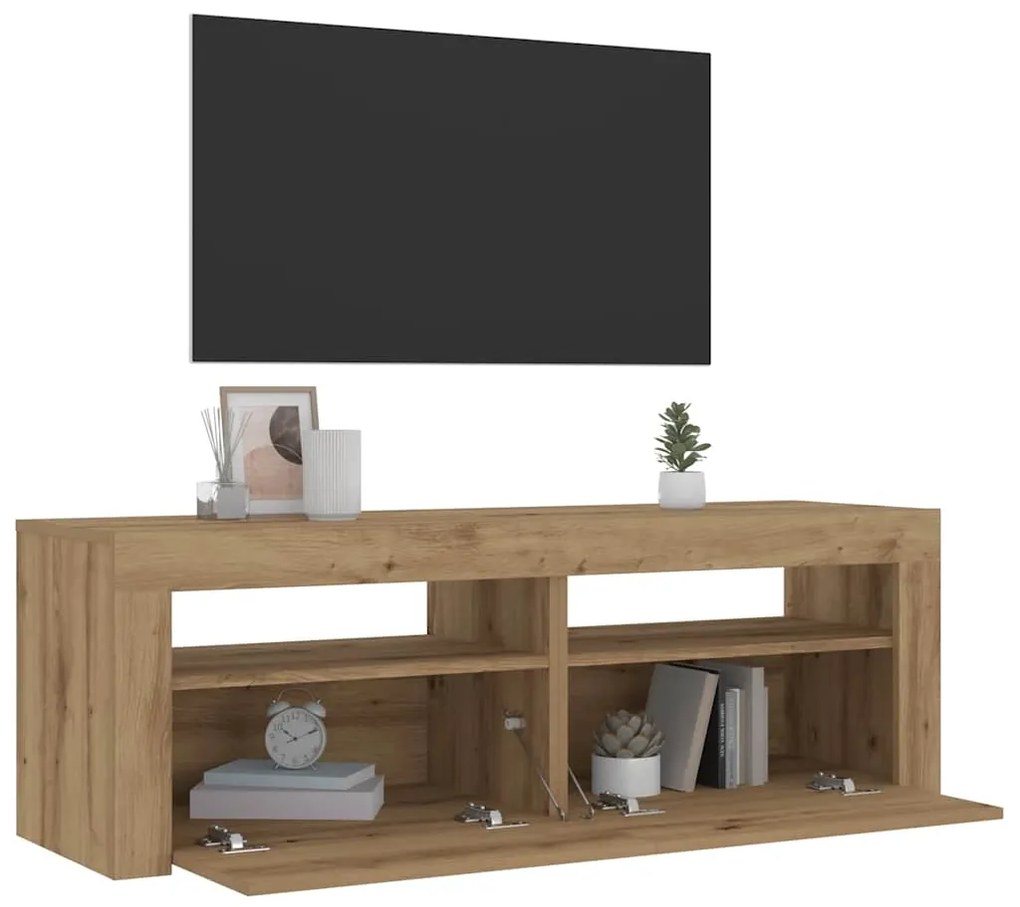 Noční stolky 2 ks s LED osvětlením dub artisan 60 x 35 x 40 cm 3329162