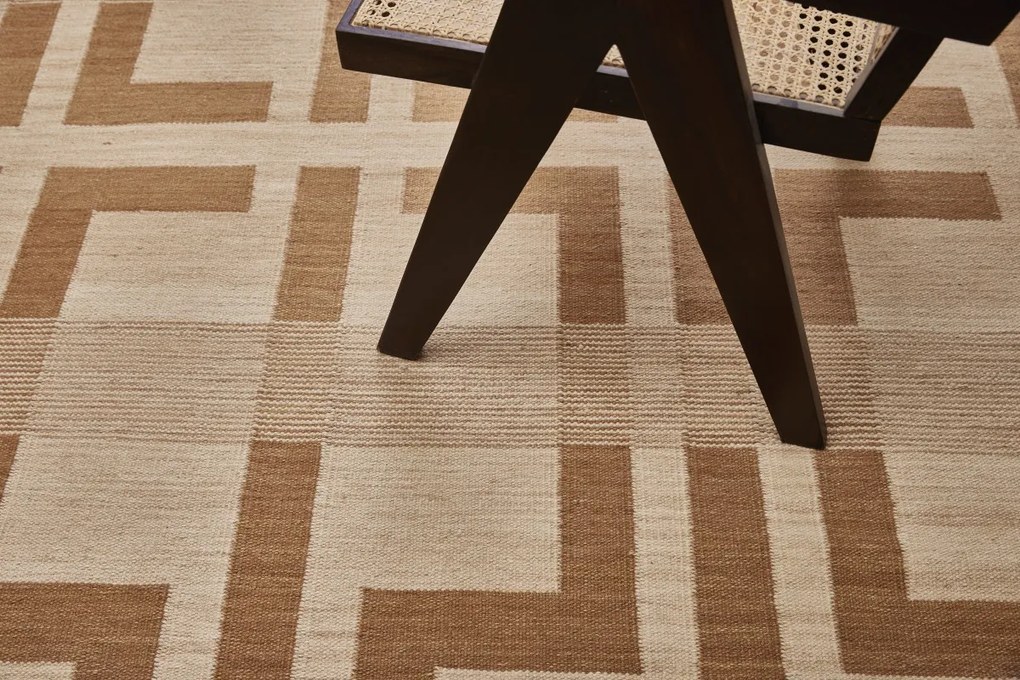 Diamond Carpets India, Ručně vázaný kusový koberec Leonidas DESP P124 Beige Mix, 200x290, béžová, hnědá, chodba / předsíň