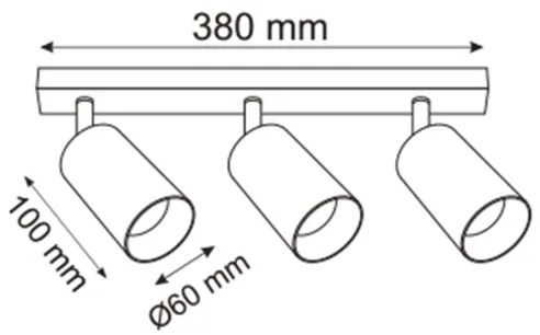 Zuma Line 2211BD-3-BK - Bodové svítidlo REN 3xGU10/50W/230V černá/šedá