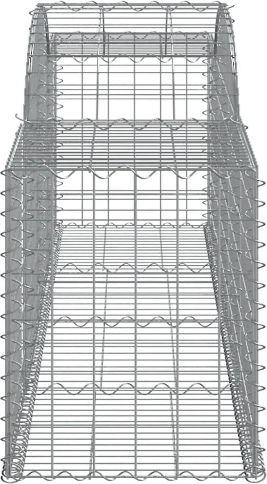 Klenuté gabionové koše 17 ks 300x50x60/80 cm pozinkované železo 3146678