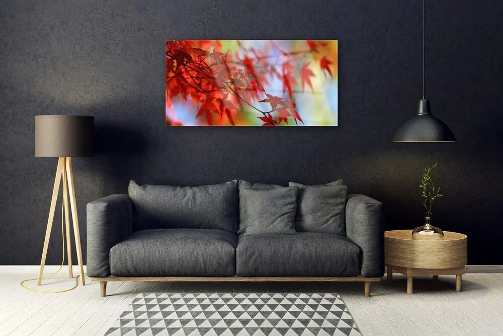 akrylový obraz Listy Příroda 100x50 cm