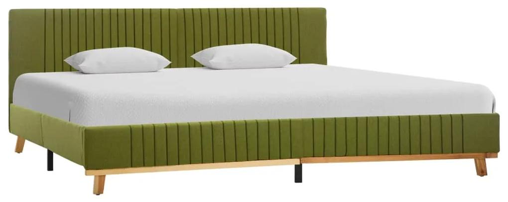 286641 vidaXL Rám postele zelený textil 160 x 200 cm