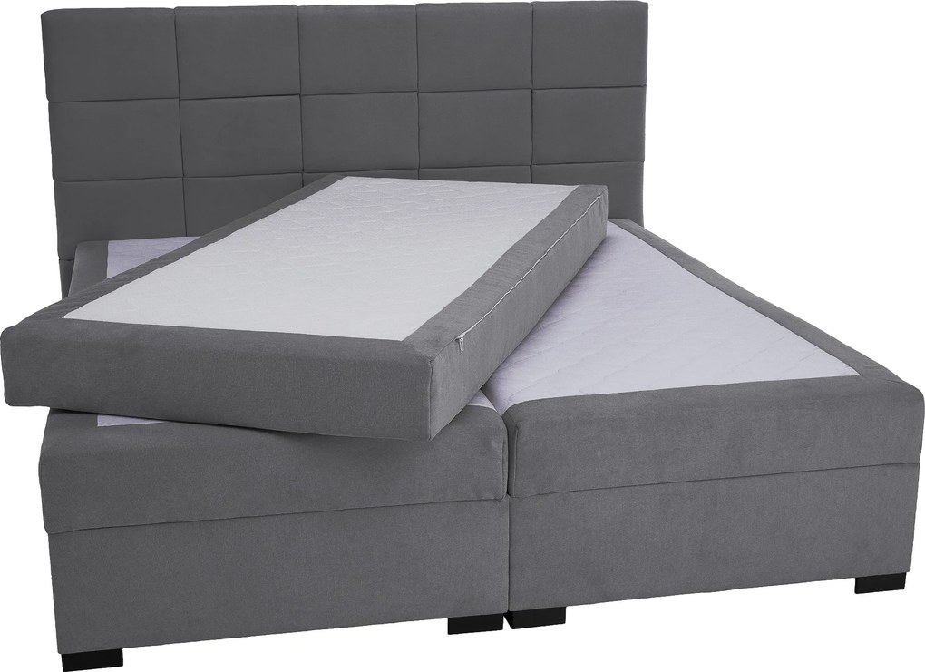 Boxspringová pocketová postel, 200x200, šedá, APRIL