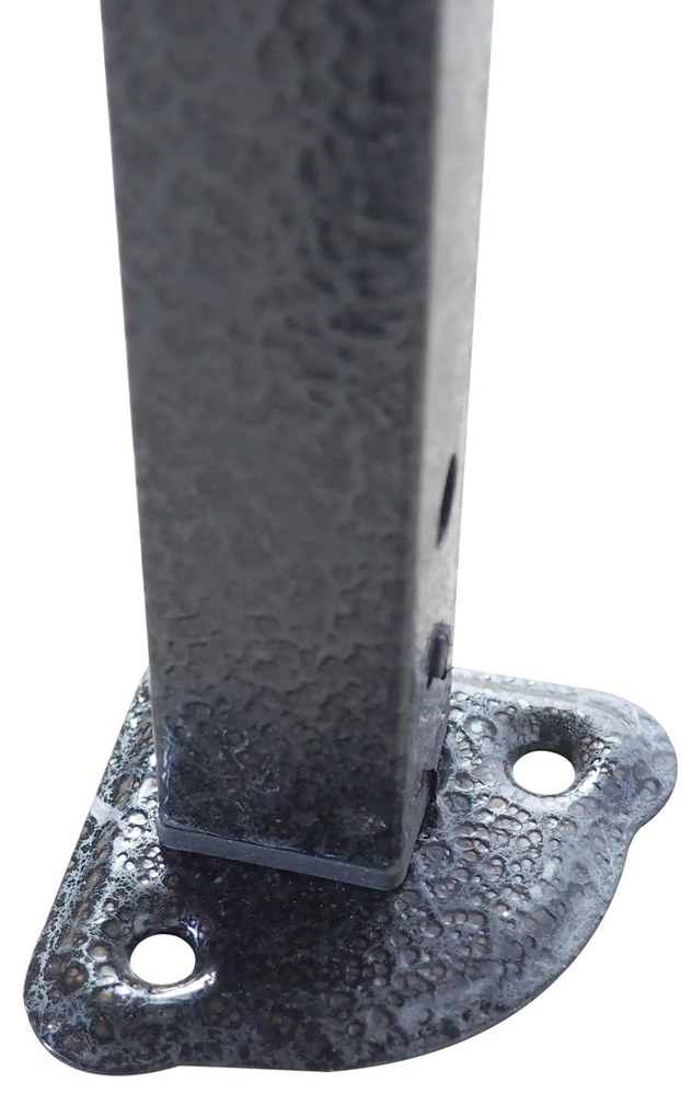 Nůžkový stan 3x6m ocelový, Černá, 1 boční plachta