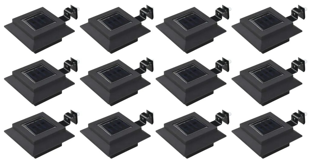 Zahradní solární lampy 12 ks LED čtvercové 12 cm černé 277136