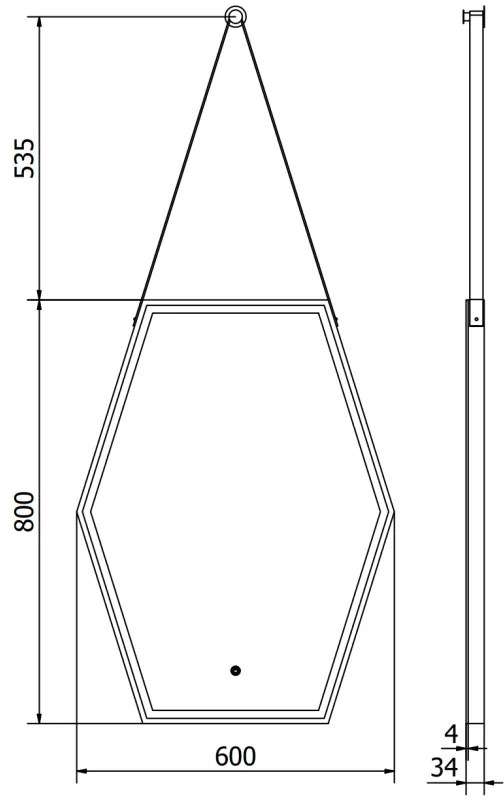 Mexen Orla podsvícené koupelnové zrcadlo 60 x 80 cm, LED 6000K, ventilátor, Černá rama - 9815-060-080-611-70