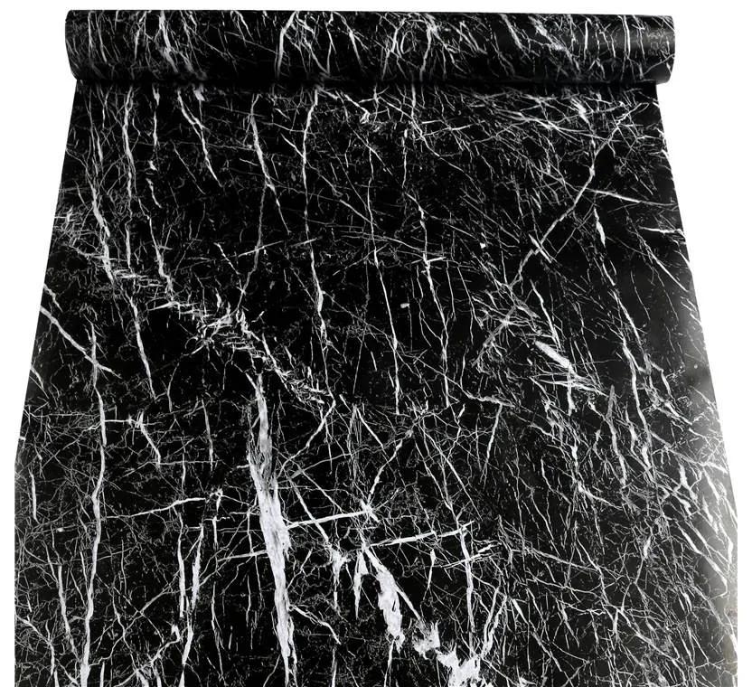 Samolepící fólie mramor černý 45 cm x 10 m