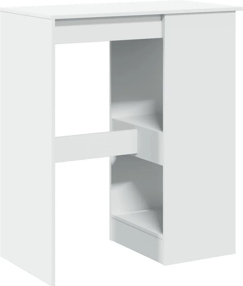vidaXL Barový stůl s regály 90 x 47,5 x 103,5 cm kompozit [854337] Barva: Bílá
