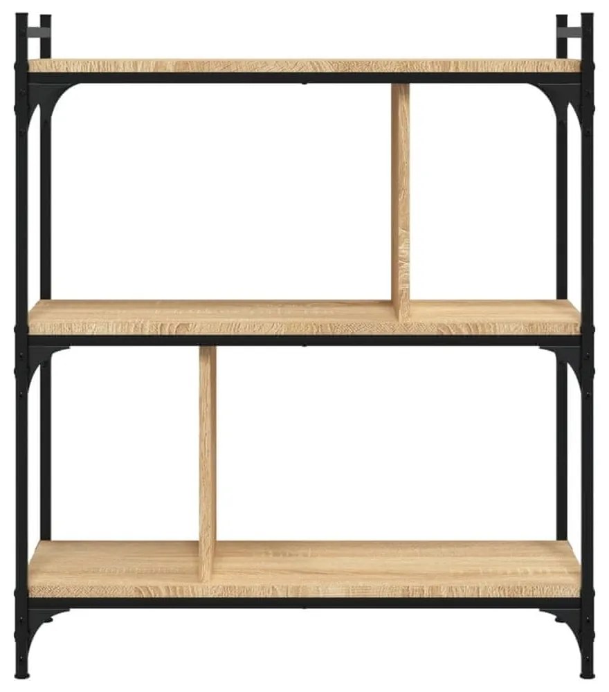 Petromila Knihovna se 3 policemi dub sonoma 76x32x88 cm kompozitní dřevo