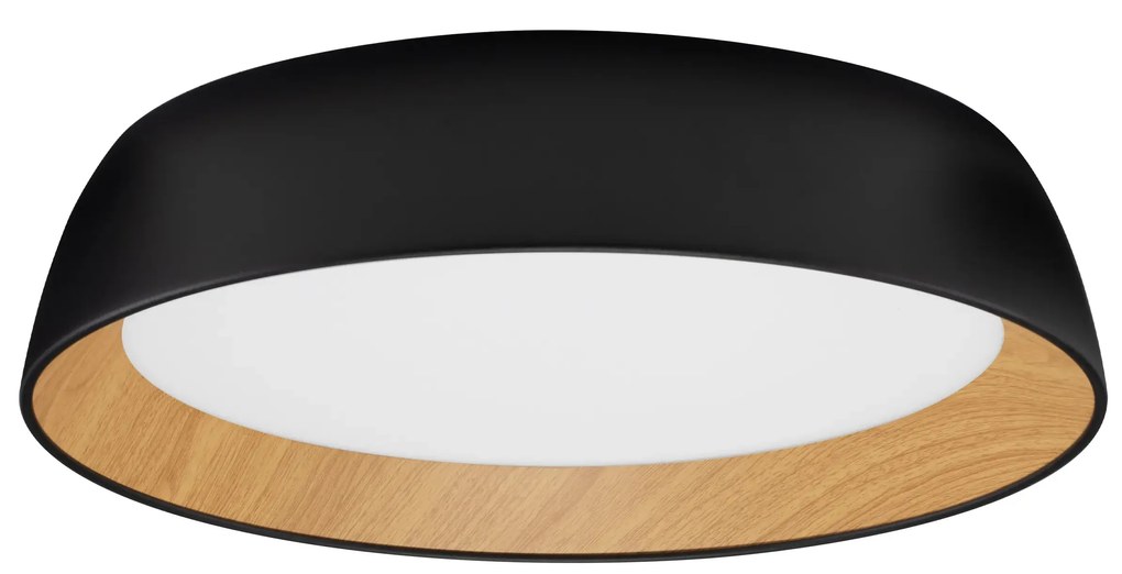LED stmívatelné černo-dřevěné designové stropní svítidlo Sigi