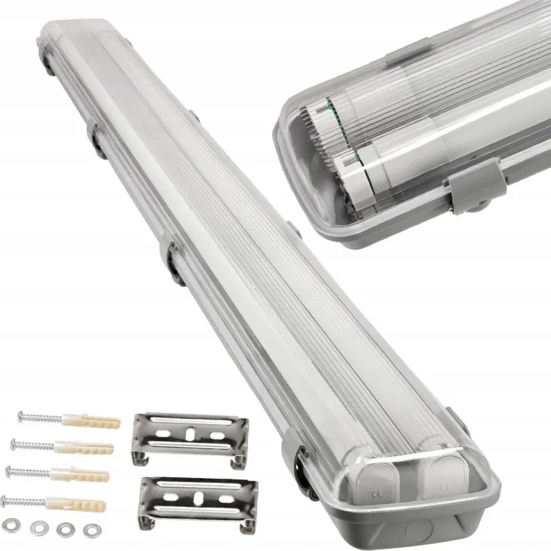 3x Hermetické svítidlo + 6x LED trubice 120cm 4000K