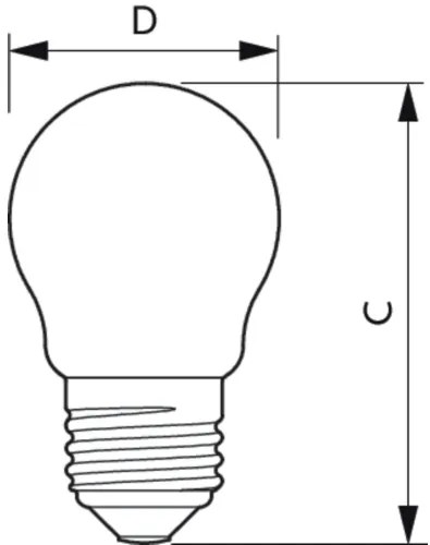 LED žárovka E27 Philips P45 FR 2,2W (25W) teplá bílá (2700K)
